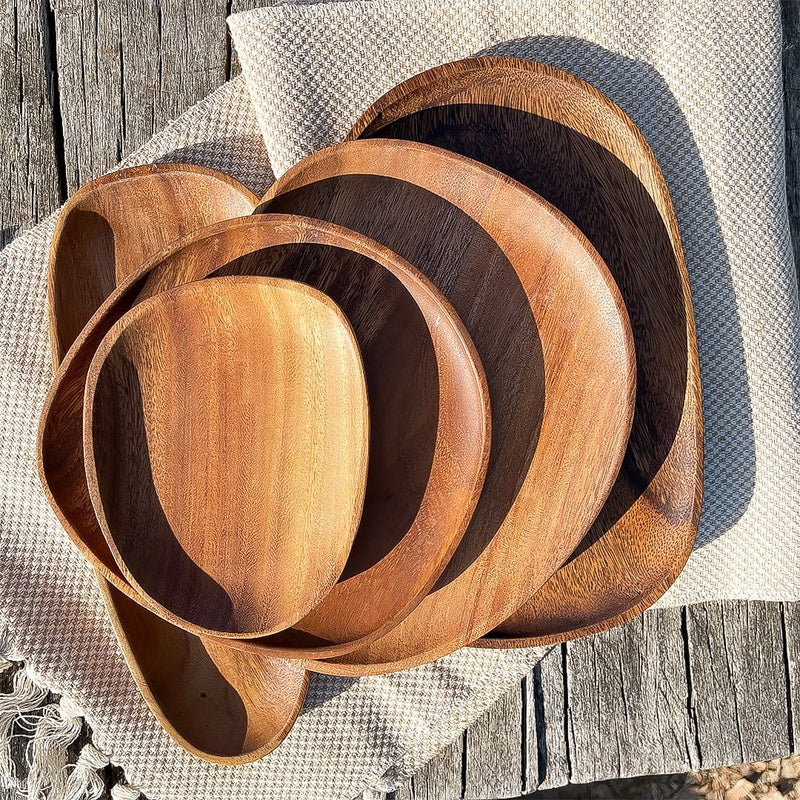 Acacia Wood Plate Set | Scratch Resistant | Tilly Living