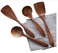 Teak Wooden Utensil Set | Natural Wood Cookware | Tilly Living